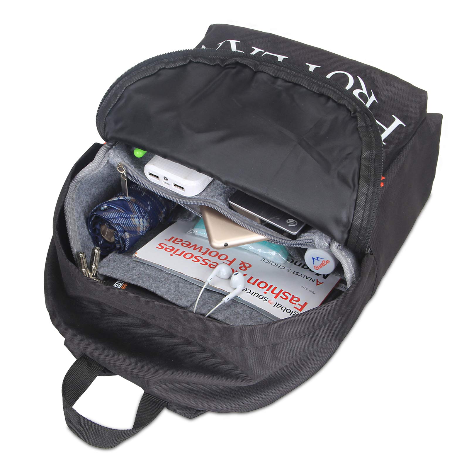 LUXJA Backpack Organizer, Felt Organizer Insert for Backpack, Gray