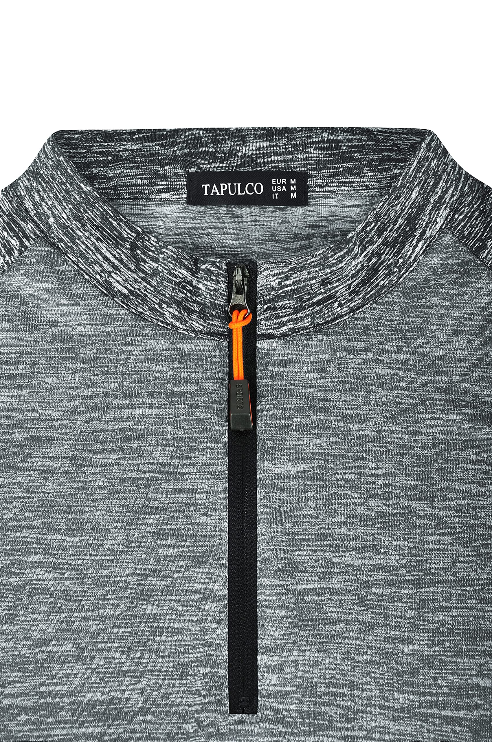 TAPULCO Mens Quarter Zip Quick Dry Active Sports Shirt Tech Short Sleeve Color Block Breathable Pullover Athletic Modern Casual Daily T-shirt Grey Large
