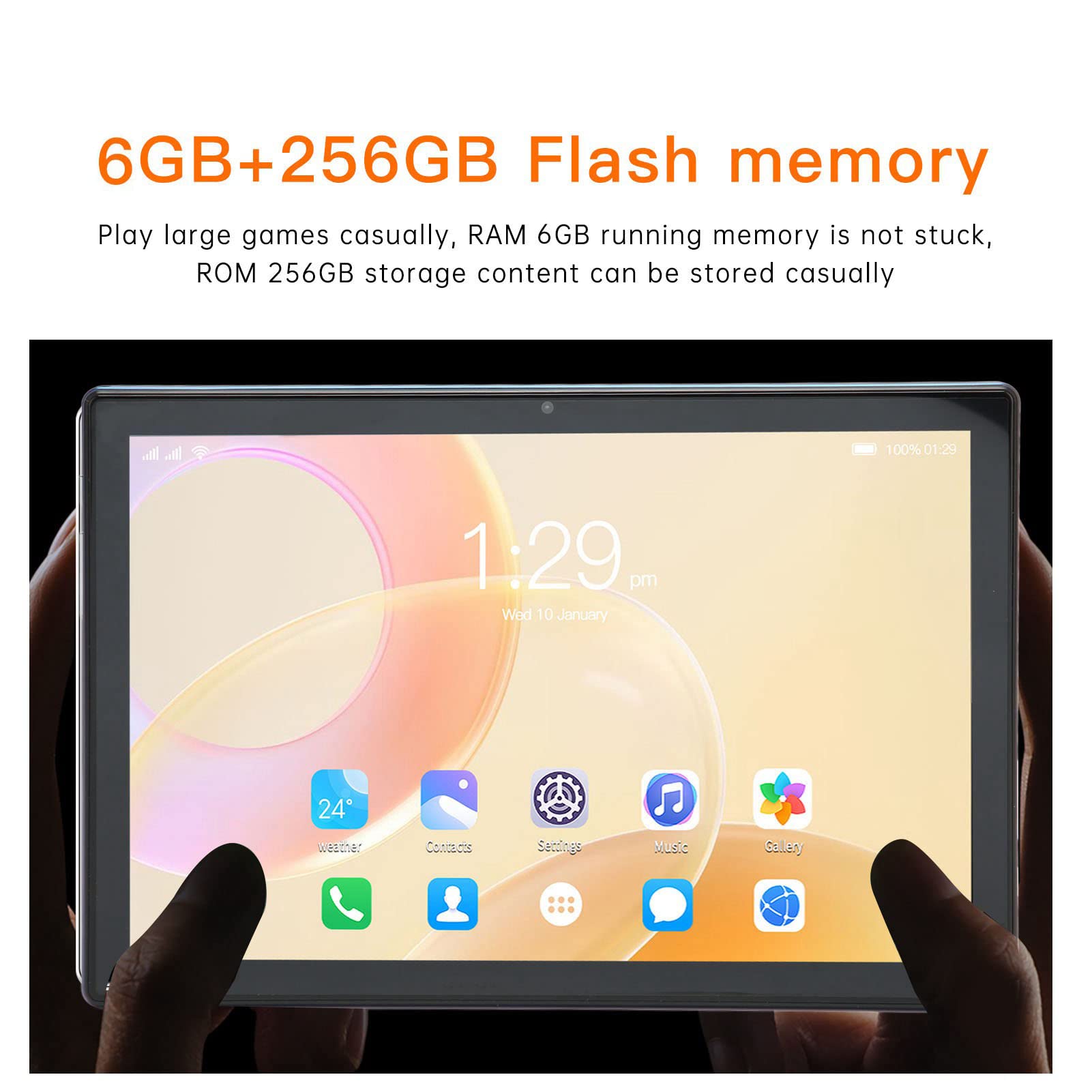 Zyyini 5G WiFi 10 Inch Tablet for Android 11, 6GB RAM 256GB ROM Octa Core CPU,Dual Camera 2 Card Slots 7000mAh,for Daily Entertainment and Travel(Blue)