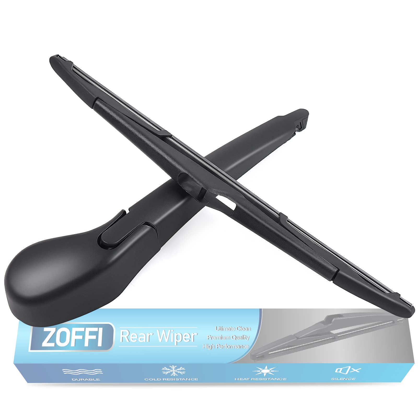 Rear Wiper Arm Blade, Replacement for Ford Focus MK 3 Hatchback 2011-2018 - ZOFFI Back Windscreen Wiper Assembly Replacement - All Season Natural Rubber Cleaning Window