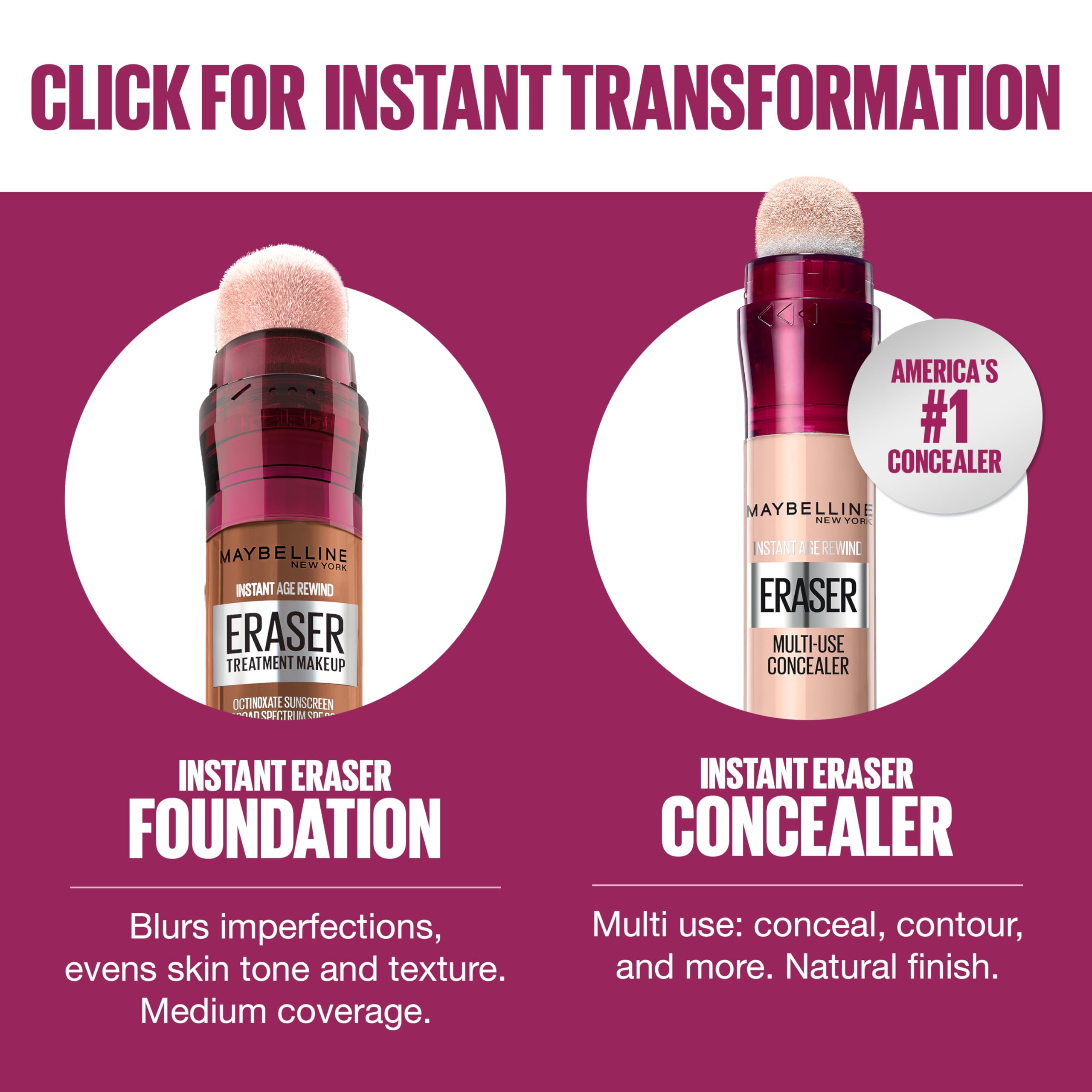 Maybelline Instant Age Rewind Eraser Foundation with SPF 20 and Moisturizing ProVitamin B5, 190, 1 Count (Packaging May Vary)