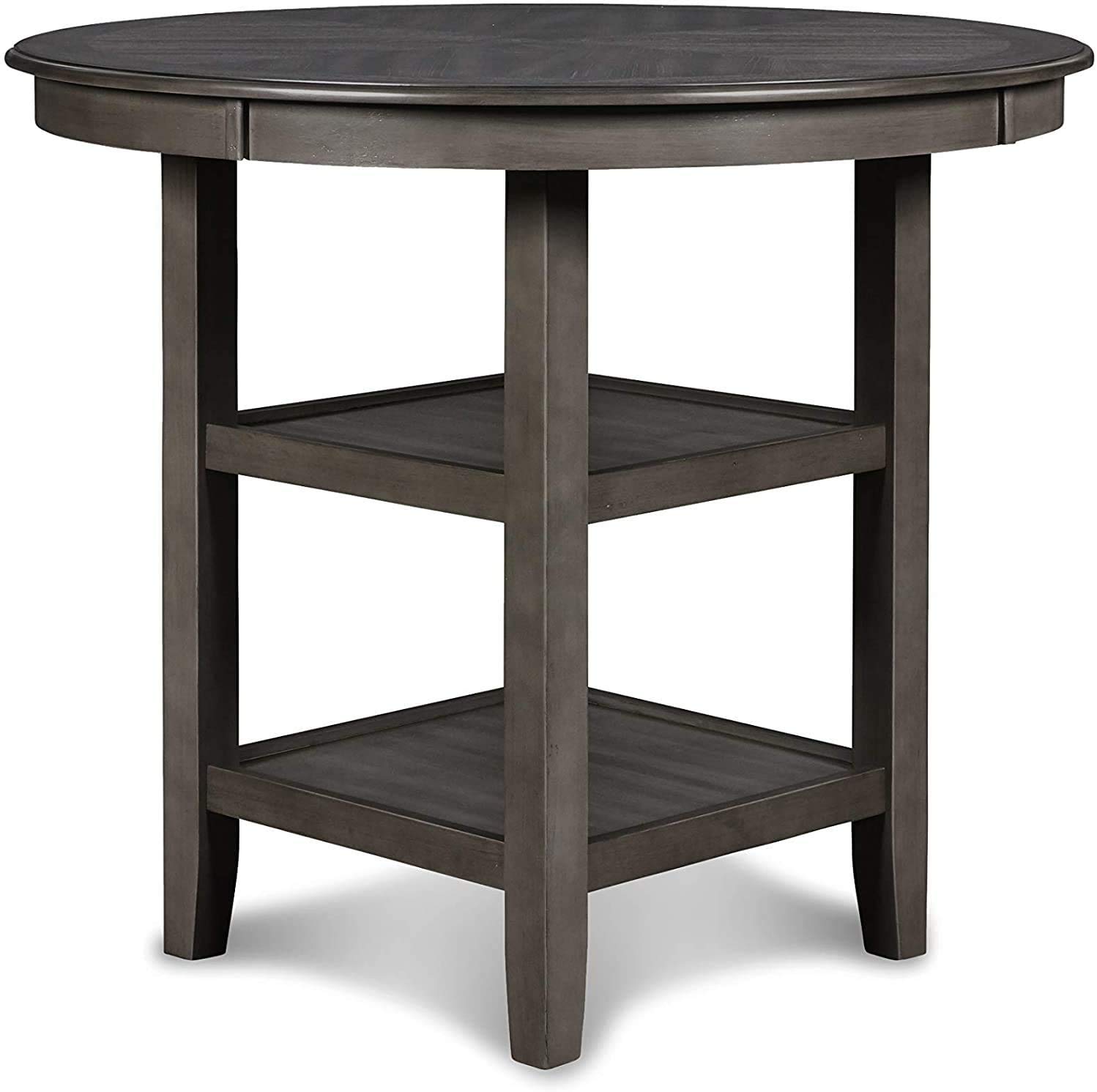 New Classic Furniture Gia 5-Piece Round Counter Height Dining Set with 1 Dining Table and 4 Chairs, 42.25", Gray