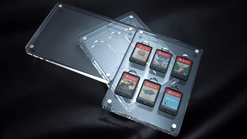 Switch Game Card Case - UPAFEXXI Game Card Storage Box Include 6 Game Card Slots Holders for Nintendo Switch NS NX, Transparent Display of Switch Game Card Cartridge