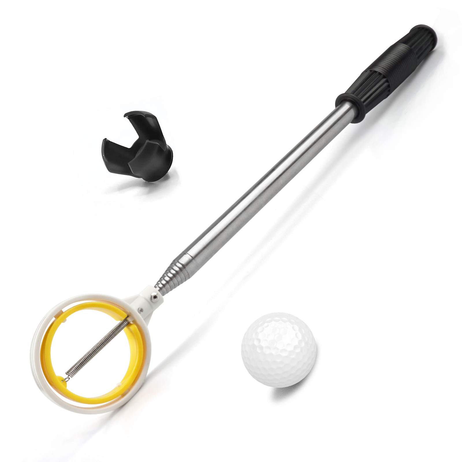 prowithlin Golf Ball Retriever, Stainless Telescopic Extendable Golf Ball Retriever for Water w/Golf Ball Pick Up Retriever Grabber Claw Sucker Tool, Golf Accessories Golf Gift for Men (6ft)