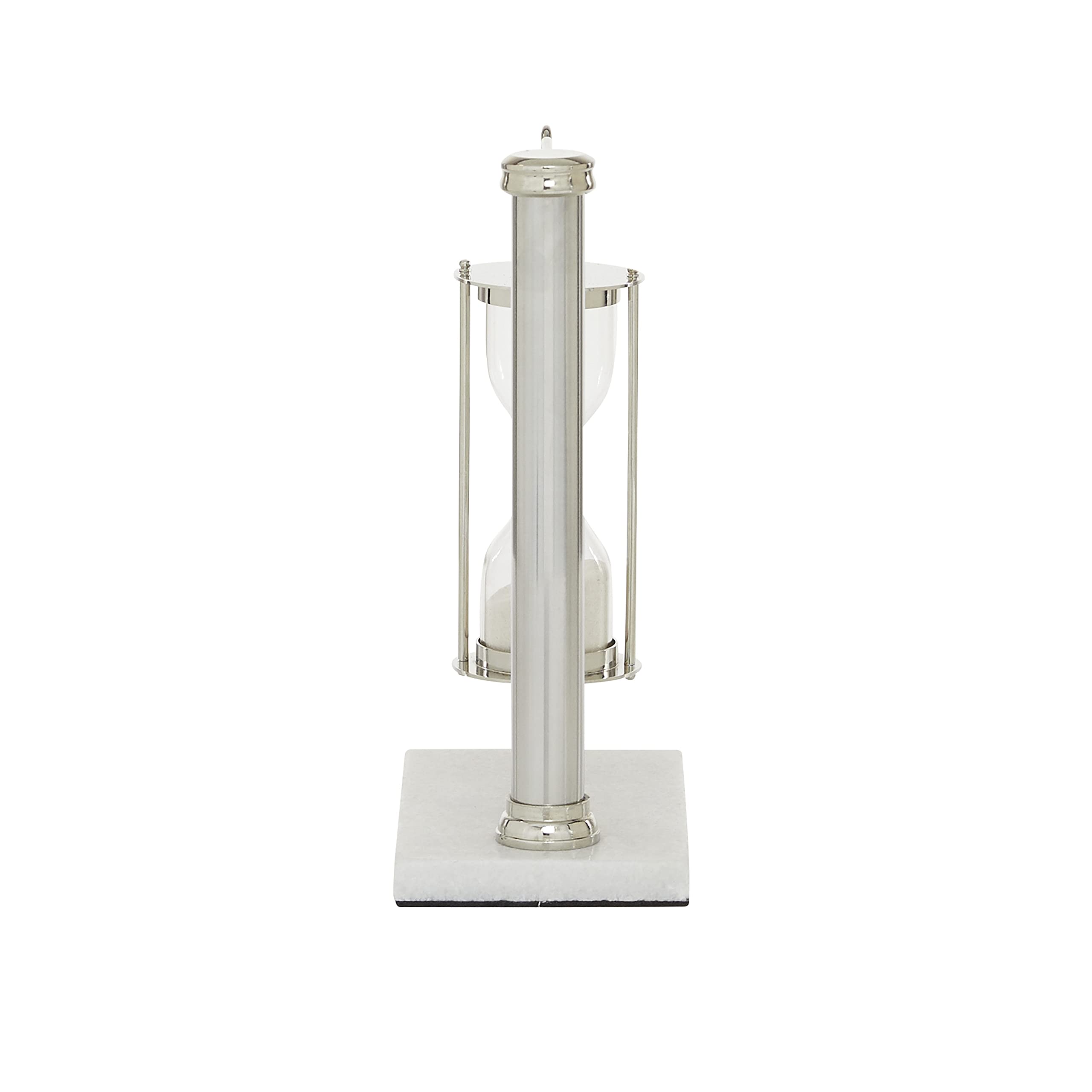 The Novogratz Brass Hourglass Sand Timer, 7" x 4" x 10", Silver