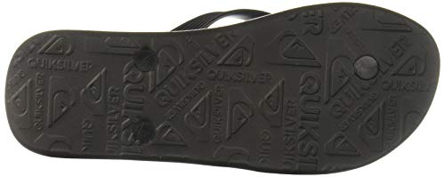 Quiksilver Men's Print 3 Point Sandal Flip-Flop, Black/Black/Yellow Molokai Pulse, 12