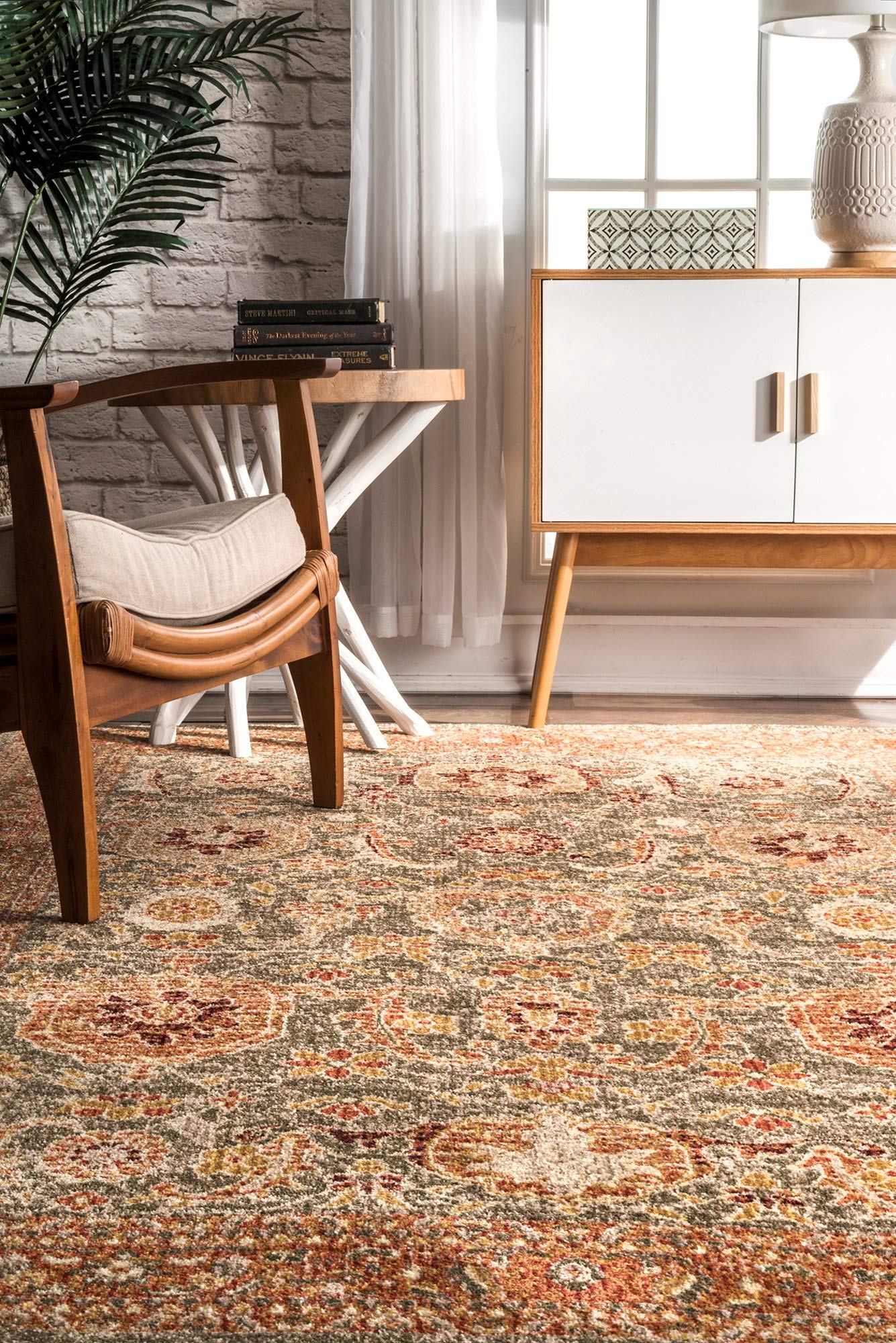 nuLOOM Traditional Persian Geraldine Area Rug, 9x12, Olive
