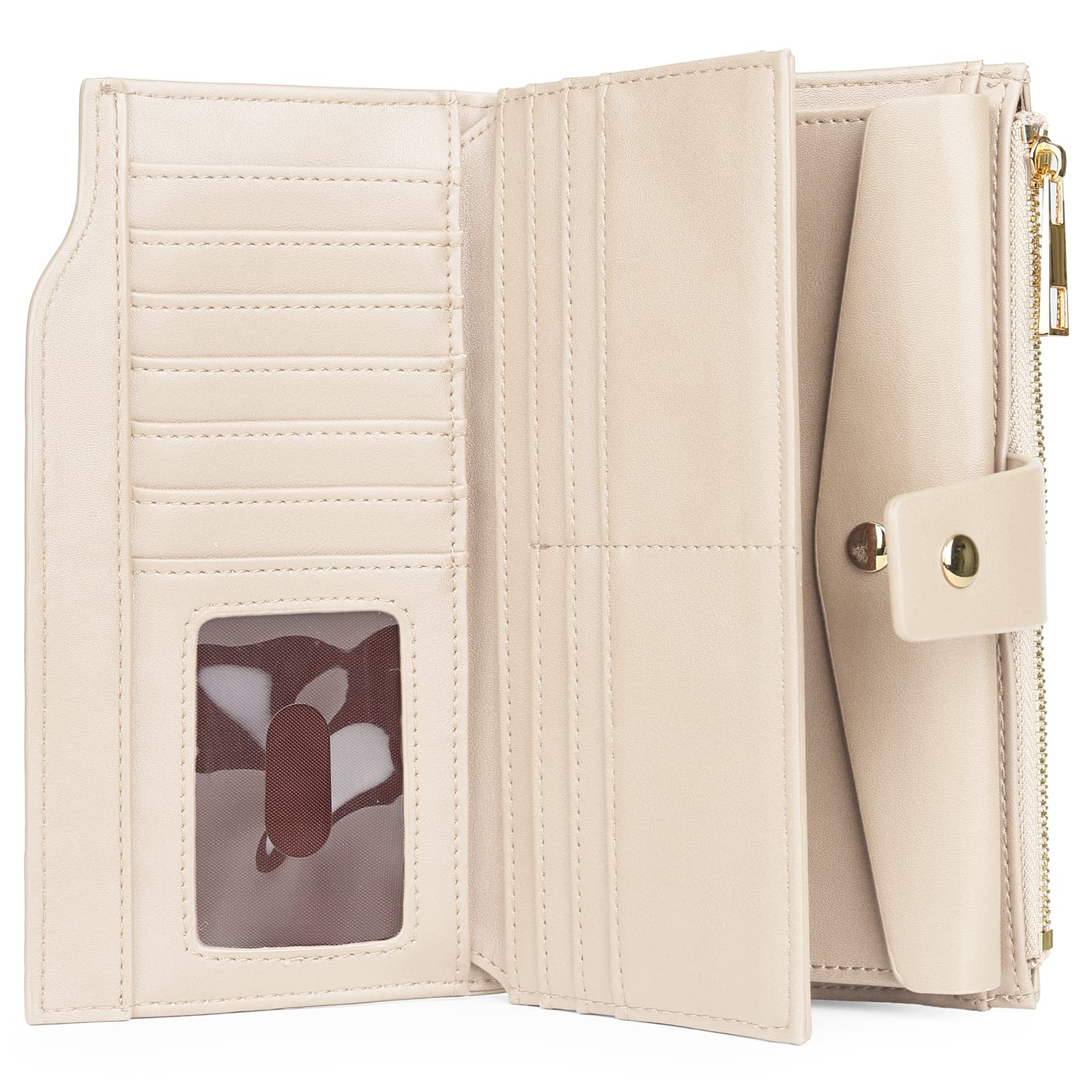Uromee Wallet Women Vegan Leather RFID Blocking Large Ladies Wristlet Purse Card Holder Organizer Clutch