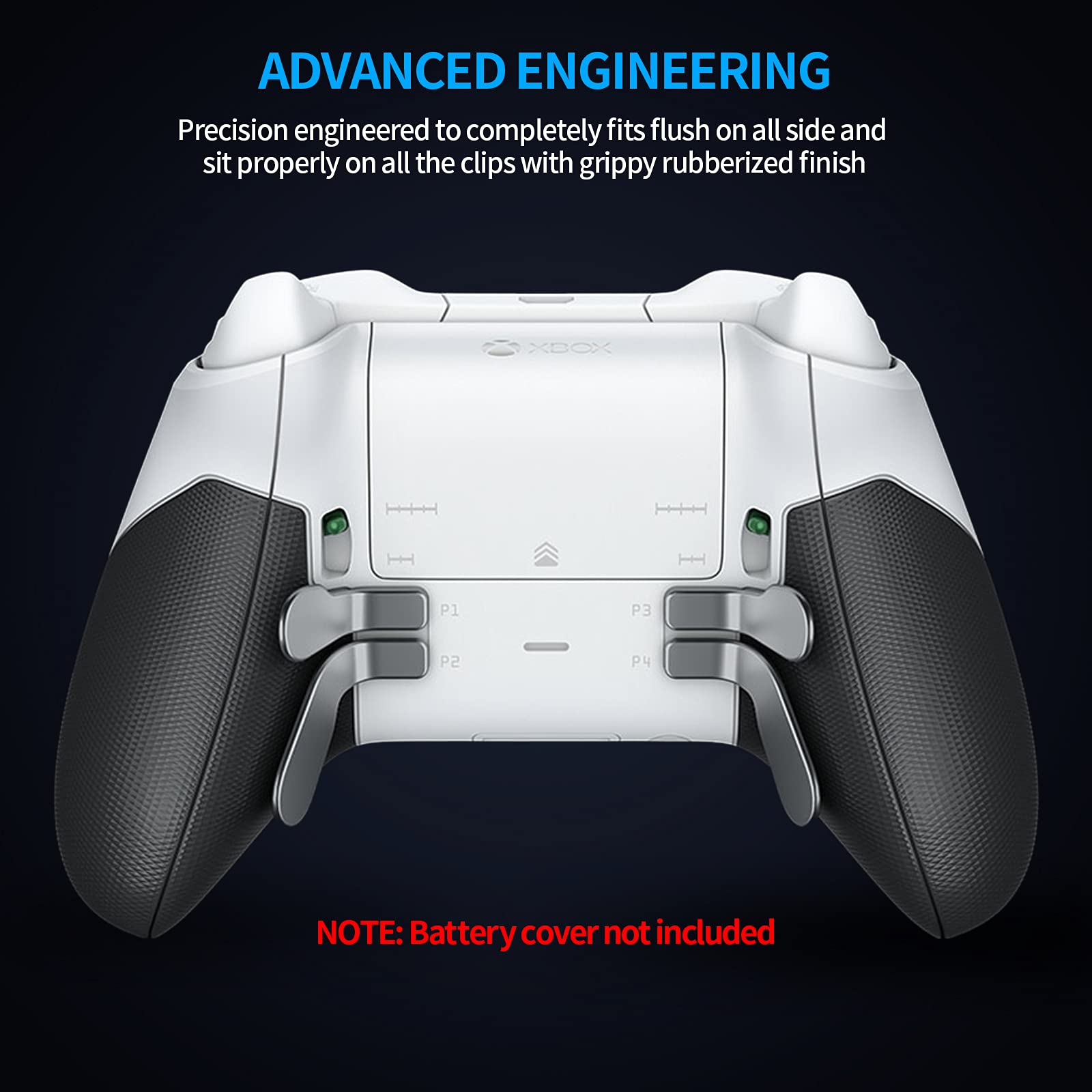 Replacement Full Housing Shell Case Cover Faceplate Repair Parts Accessories Kit with LB RB Bumpers Triggers + Back Panels Side Rails Rear Handle Grip for Xbox One Elite Controller (Model 1698)