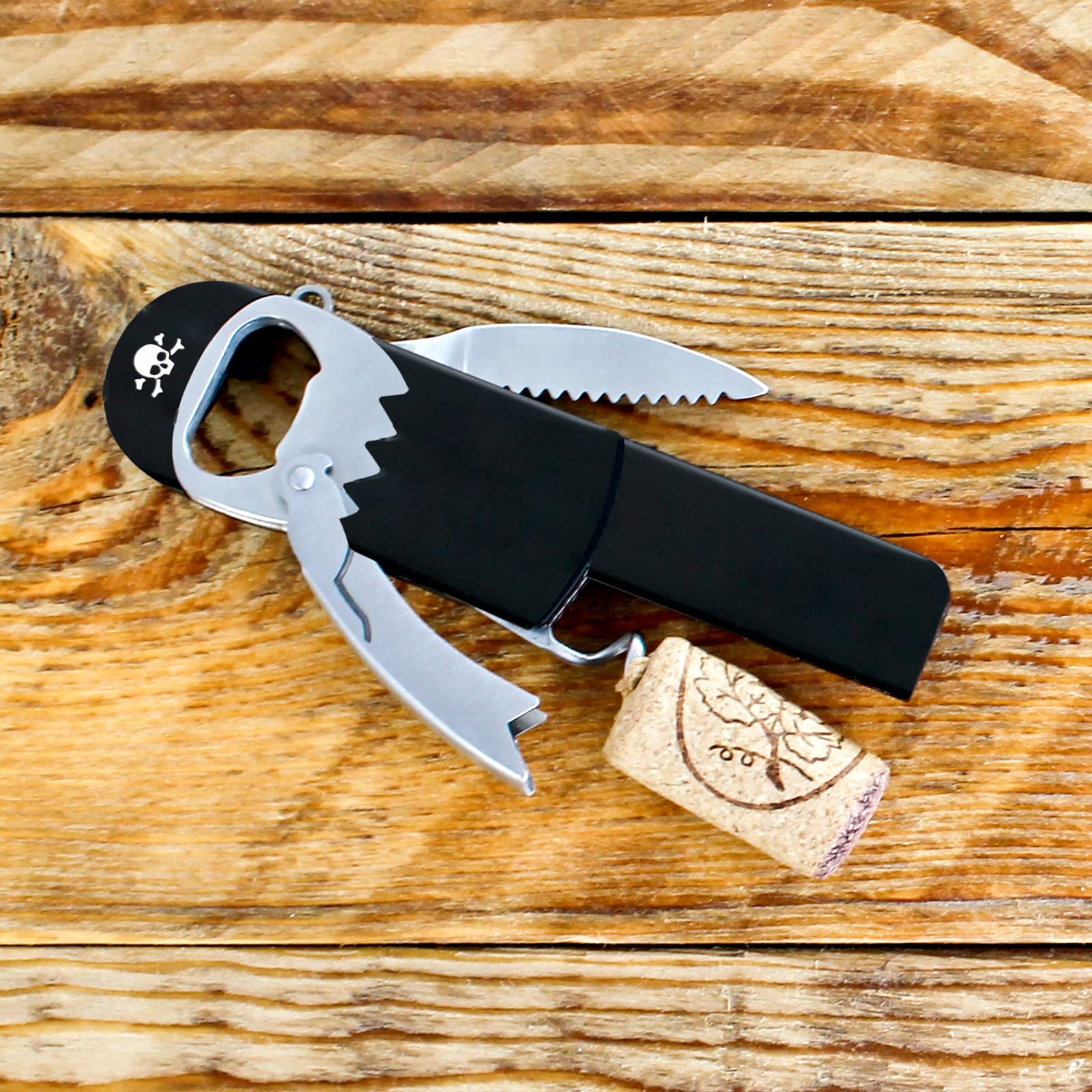Suck UK Pirate Bottle Opener | Novelty Corkscrew Wine Opener & Beer Bottle Opener | Wine Opener & Keychain Bottle Opener