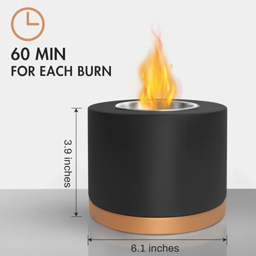 MCleanPin Tabletop Fire Pit,Smokeless Firepit,Smores Firepit Table Top,Mini Fireplace, Indoor Outdoor Patio Decor, Portable Campfire,Small Table Top Firepit Bowl, Table Top Decor,Fall Gifts (Black)