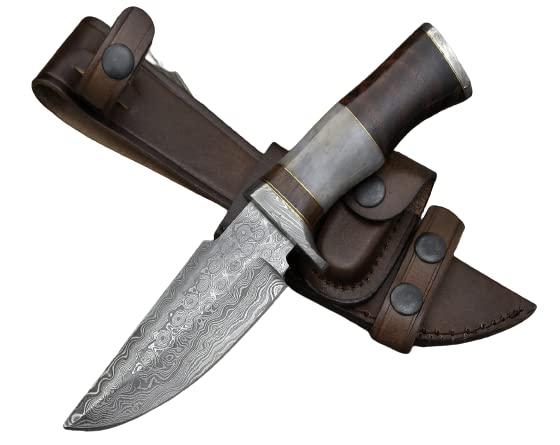 PSK180 - 9.5" inches - DAMASCUS STEEL HUNTING KNIFE, Custom Bowie Knife