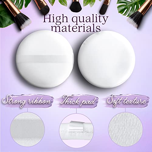 Powder Puffs - Extra Large Jumbo 4.5β - 100% Pure Cotton Soft Fluffy Washable Puff For Makeup Face Body Loose Powder Foundation