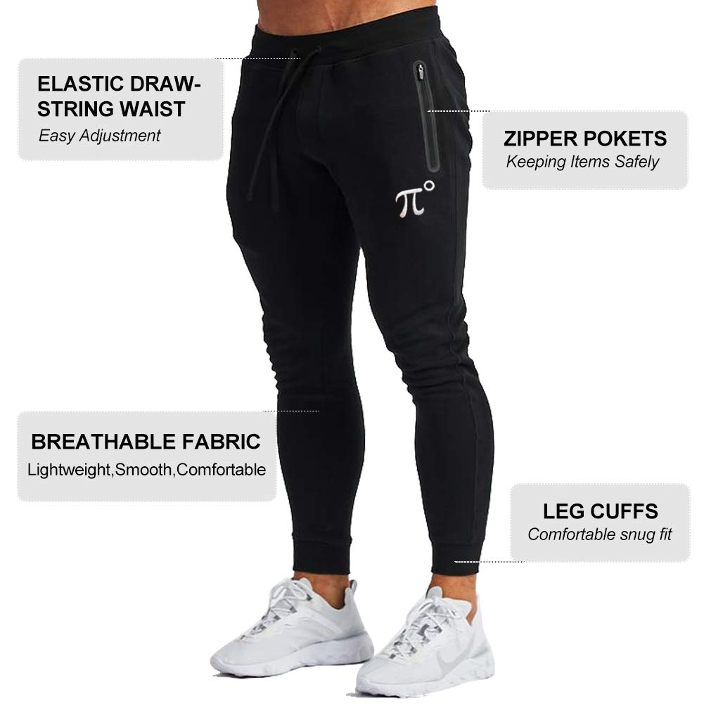 PIDOGYM Men's Slim Jogger Pants,Tapered Sweatpants for Training, Running,Workout with Elastic Bottom Black