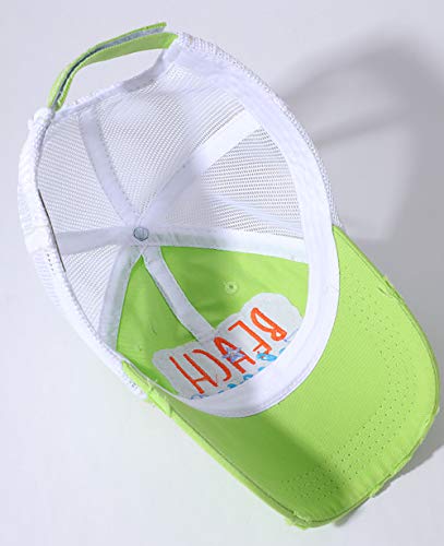 MIRMARU Women’s Baseball Cap Distressed Vintage Unconstructed Washed Cotton Embroidered Adjustable Hat (KBV1204 - Lime)