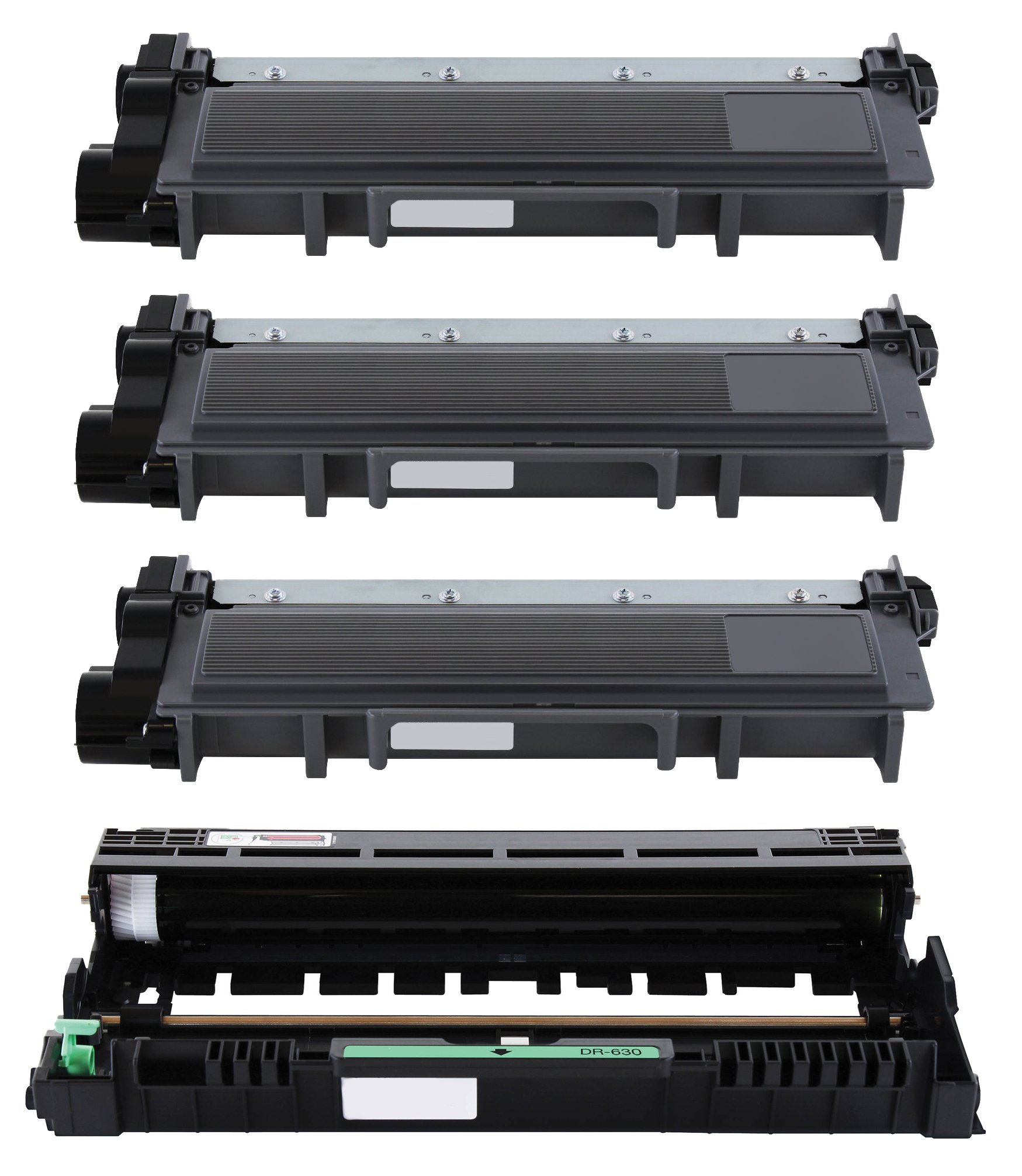 Printronic 4 Pack Compatible Brother TN630 TN660 Toner Cartridge Black Brother DR630 Drum Unit for Brother MFC-L2700DW HL-L2340DW MFC-L2740DW DCP-L2520DW DCP-L2540DW HL-L2360DW HL-L2380DW HL-L2300D