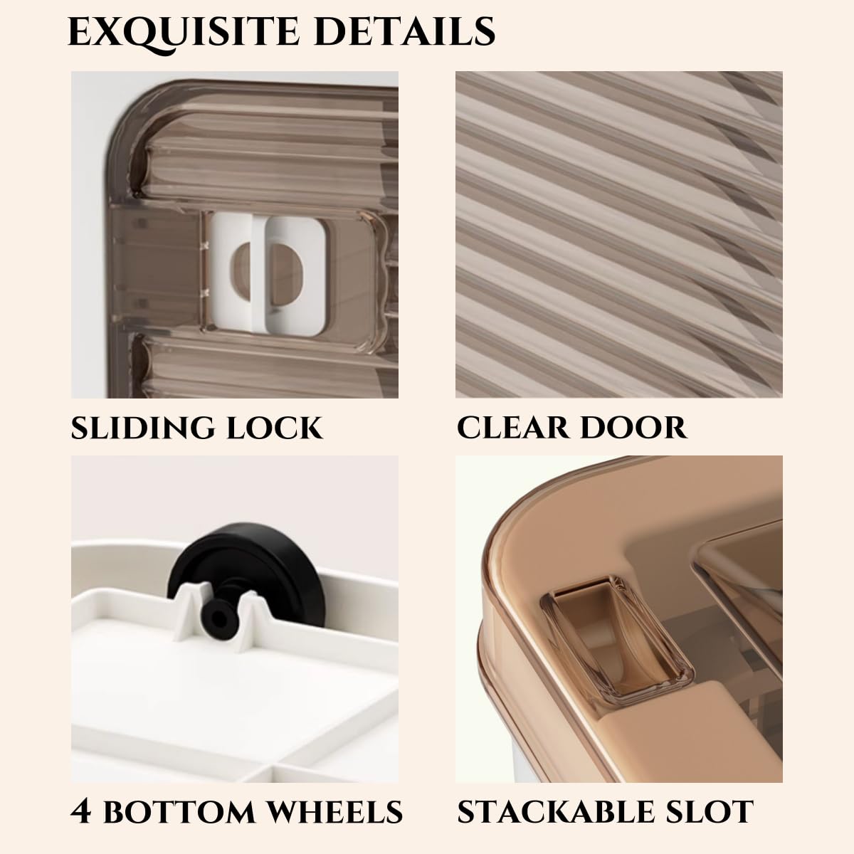 Newspitaya Collapsible Storage Bins with Lid and Wheels, 21 QT Foldable Plastic Storage Box, Closet, Bathroom, Kitchen Organizer and Storage for Clothes, Food