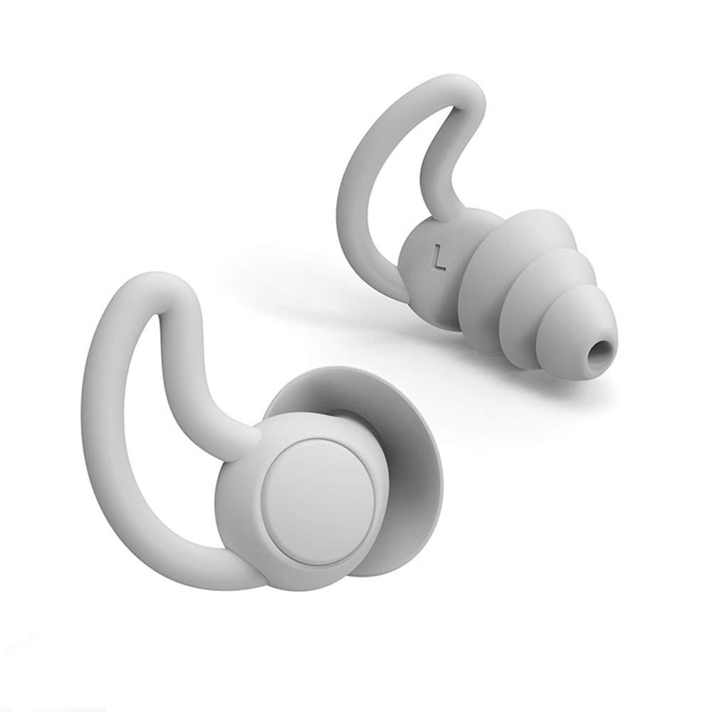 Reusable Safe Silicone High Fidelity Earplug, for Sleeping (Reduce 40dB), Swimming, Studying, Concerts, Noise Cancelling and Hearing Protection (Gray)