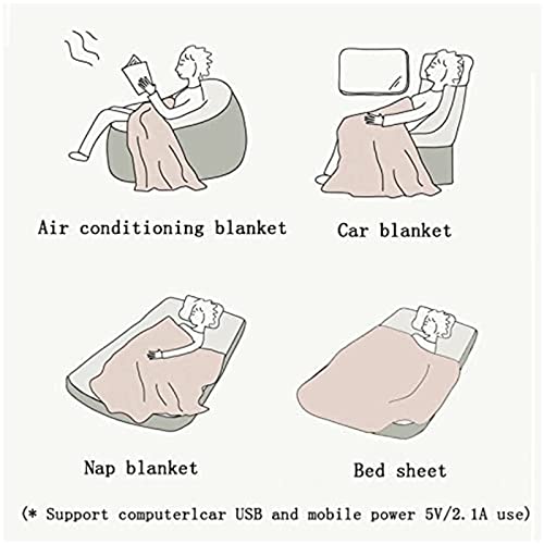 Sywlwxkq Heating Pad Blanket Portable, 3 Speed Temperature Control Zone 8 Fever Heater Blanket, with Pocket Home Office Travel Electric Lap Blanket Throw