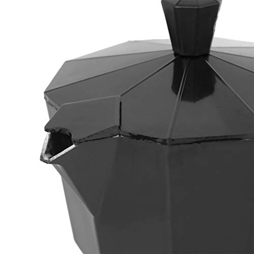 Stovetop Espresso Maker, Classic Stovetop Espresso Maker 6‑Cup Capacity Aluminum Coffee Machine Moka Pot for Office Home Use Moka Maker for Gas or Electric Stove Top(Black)