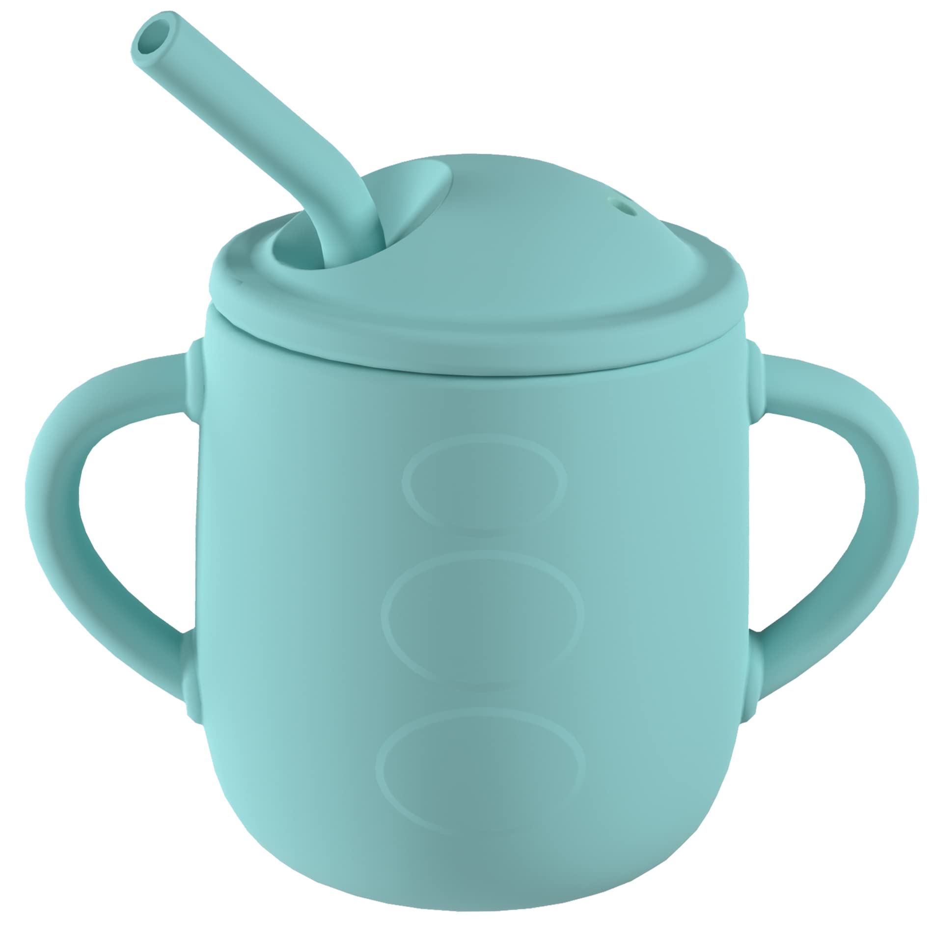 VOTSMOKK Silicone Training Cup for Baby,Spill Proof Toddler Straw Sippy Cups with Handles,Infants Open Cup 5oz,6 months+(SageGreen)