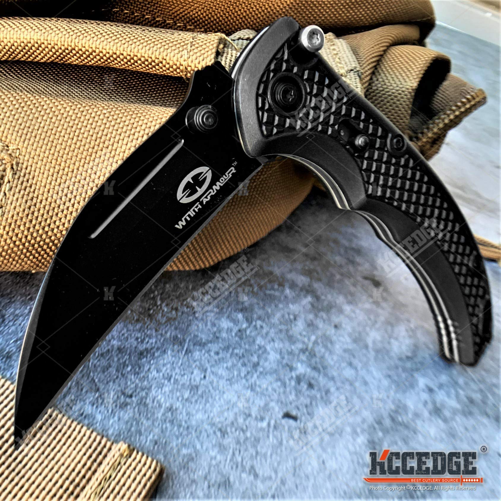 Pocket Knife Camping Accessories Survival Kit 8" Tactical Knife Black Oxide 440 Stainless Steel Blade Using a Modified Lock Back And Safety Lock Design Hunting Knife Camping Gear 79774