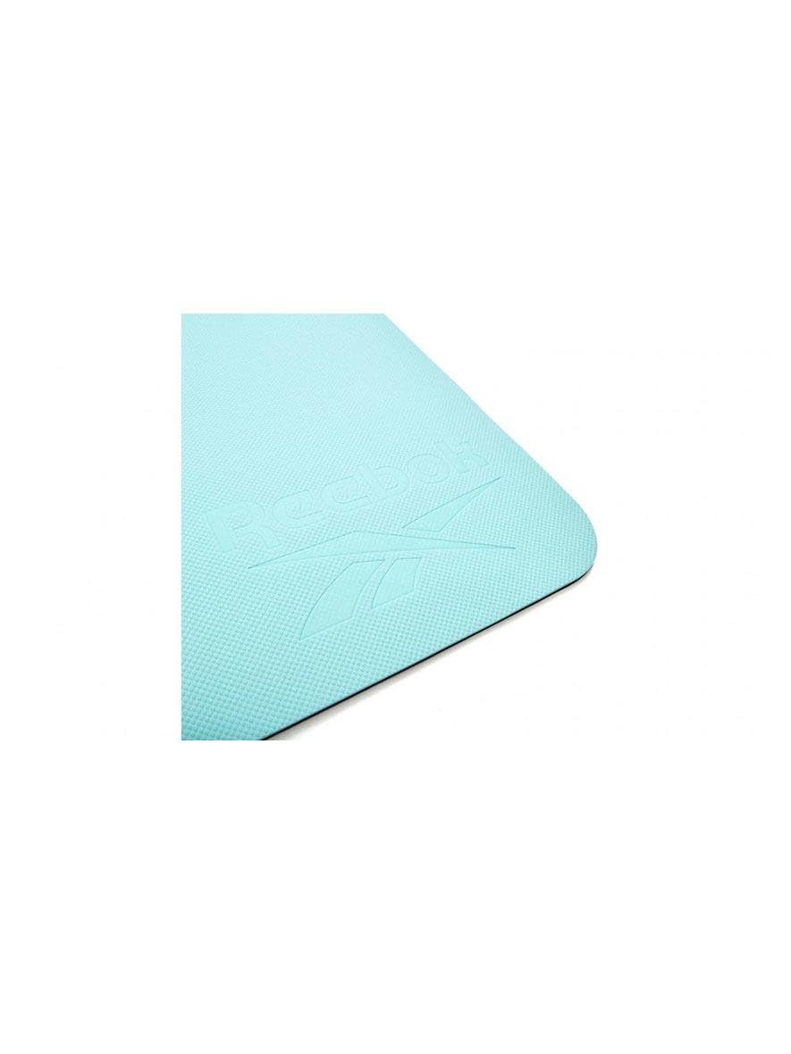 Reebok Double-Sided Yoga Mat - Lightweight, Compact, Rollable, and Cushioned Supportive Workout Mat for Yoga, Pilates, and General Exercise - Non Slip Base with Reversible Design - 6mm, Blue