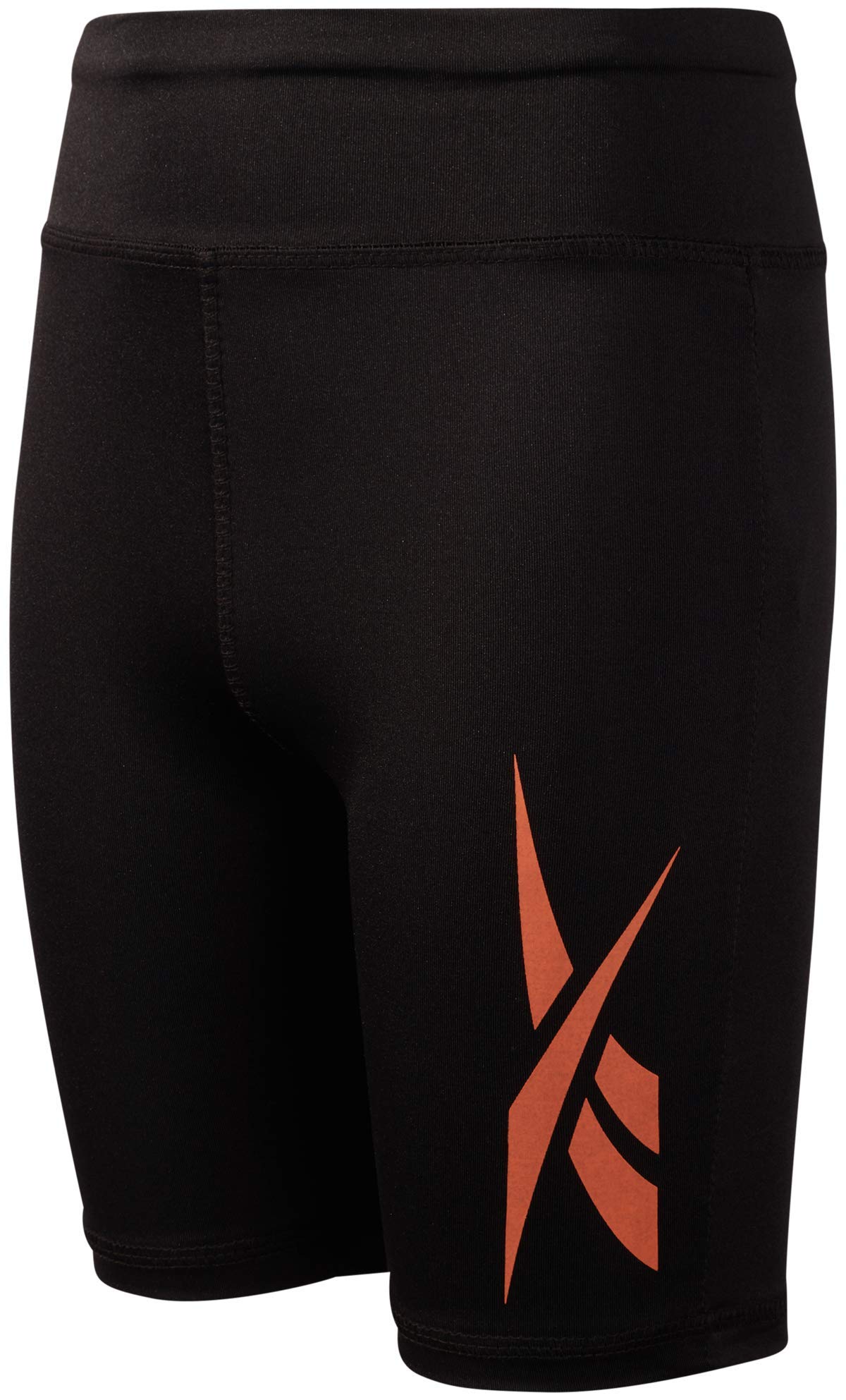 Reebok Girls Athletic Bike Shorts - Long Length Workout Running Shorts (2 Pack), Size Small, Black/Dark Heather Grey, Size Small (7), Black/Dark Heather Grey