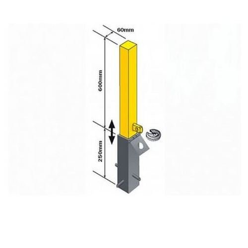 Maypole Heavy Duty Removable Security Post Driveways, Carports, Garages Concrete Set Type, Yellow/Black