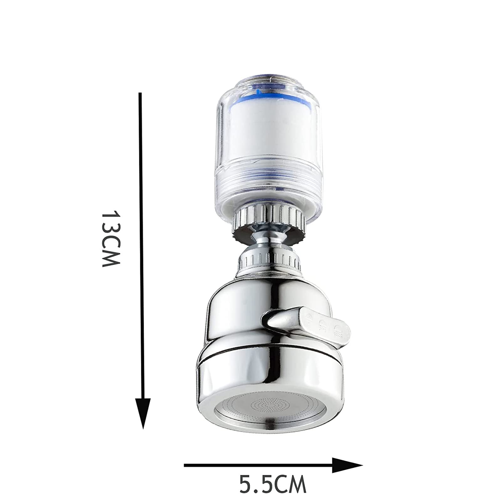 WXKN Stainless Steel Booster Faucet Filter, Splashproof Nozzle for Kitchen Bathroom