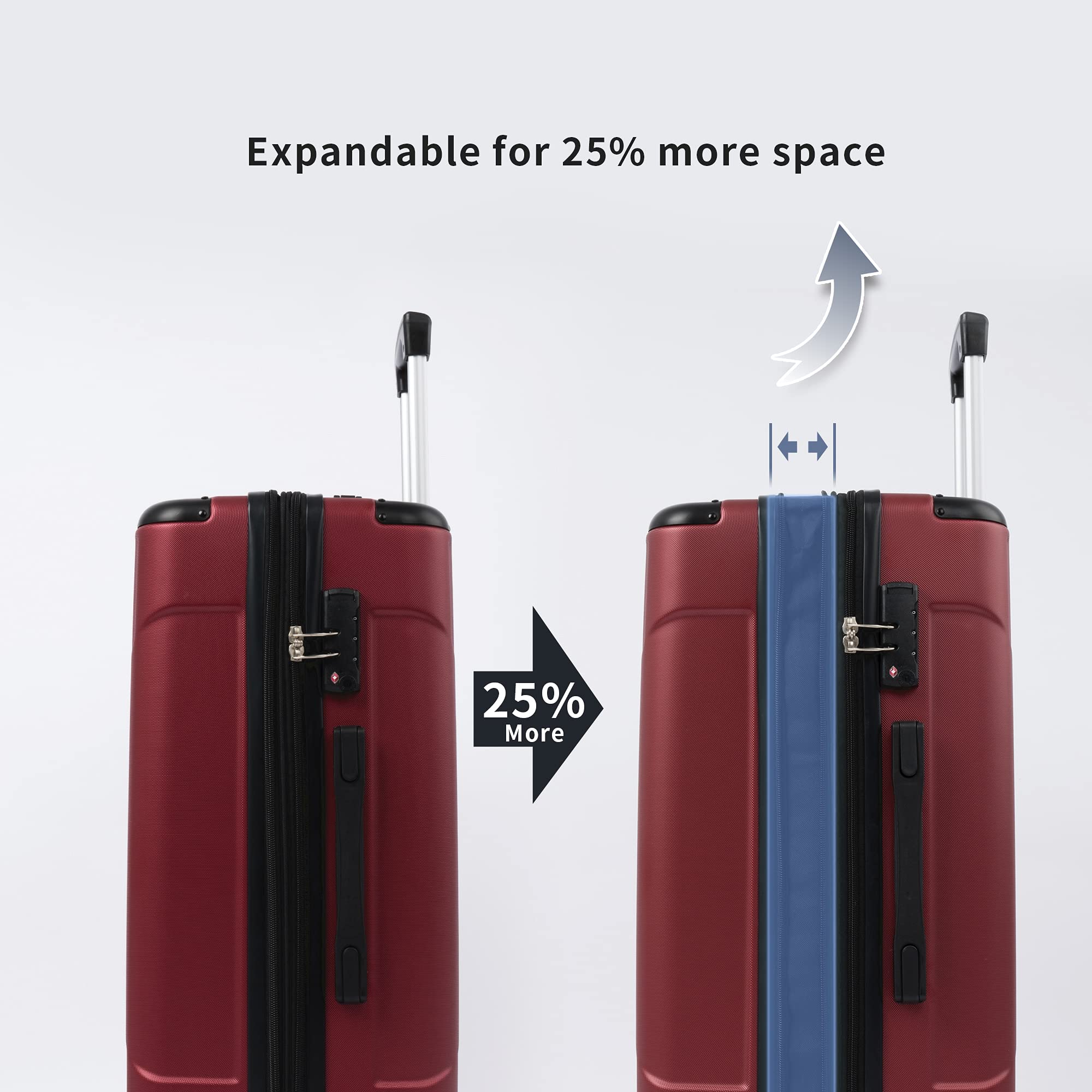Merax Luggage Sets with TSA Lock, All Expandable 3 Piece Softside Lightweight Suitcase Set 20inch 24inch 28inch