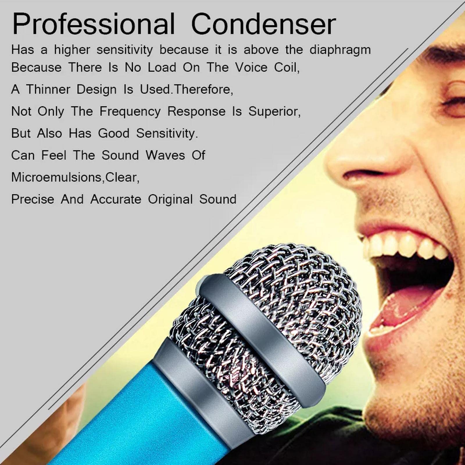 TBAKPU Mini Microphone,Singing Mic Equipment,Beautiful Vocal Quality,Mini Karaoke Microphone,3.5mm Audio Connector with 120 cm Cord,Suitable for Laptop, iPhone, Android Phone (2PACK)