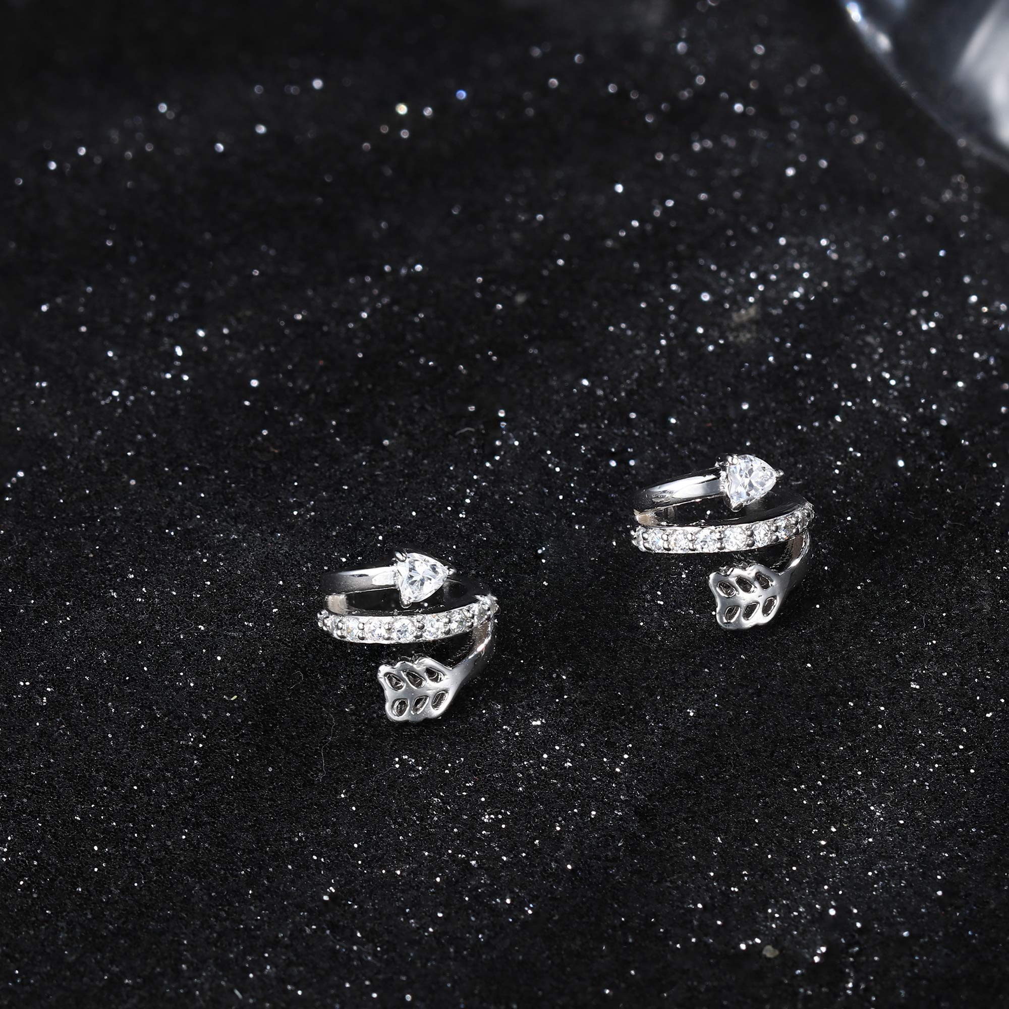 Sllaiss 925 Sterling Silver Arrow Cuff Earring for Women White Gold Plated Small Non Pierced Earrings Valentine Jewelry Gift (Silver Tone)