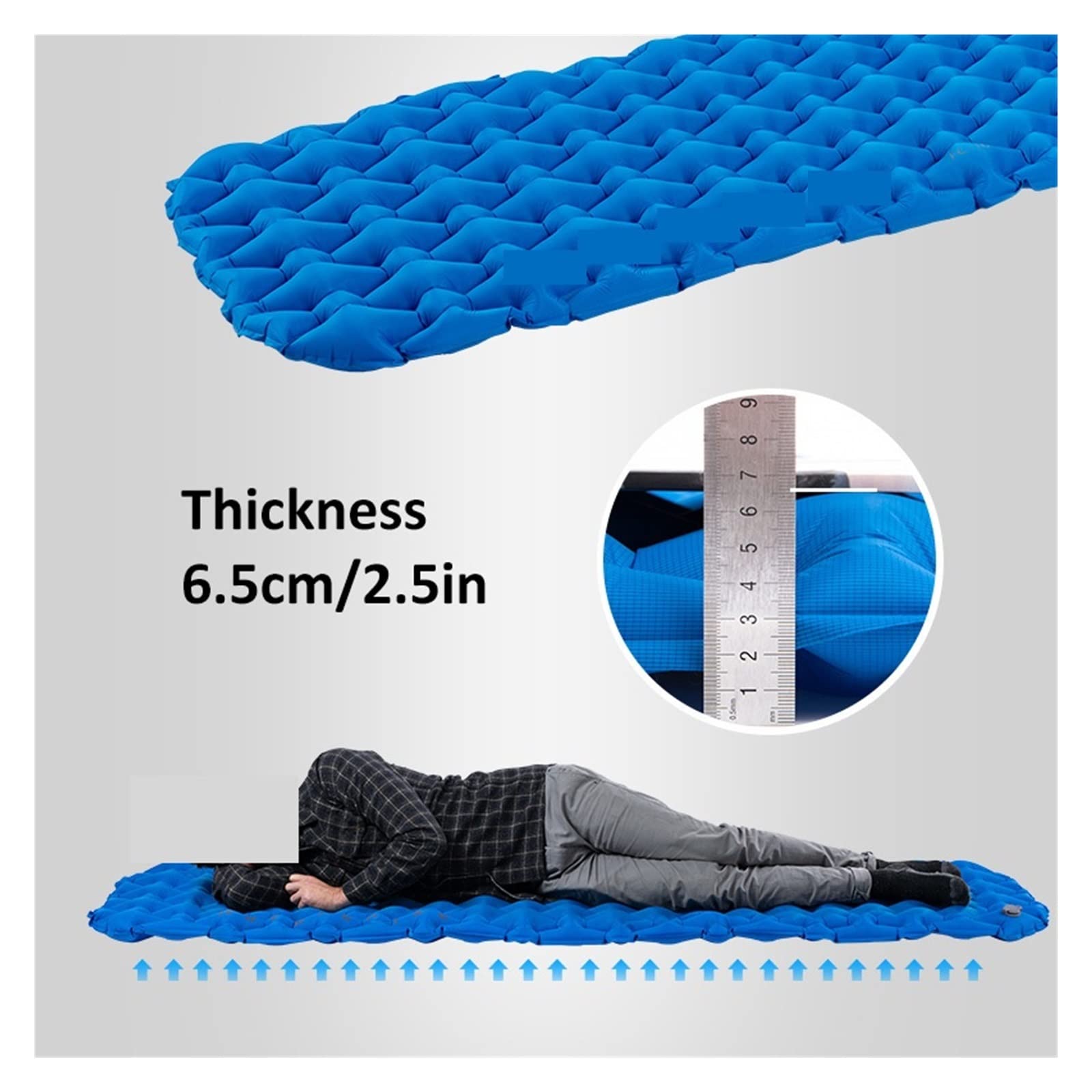 SMKOOP Outdoor Inflatable Mattress Camping Air Mat Ultralight Sleeping Pad Folding Hiking Sleeping MatOutdoor Camping Mattress