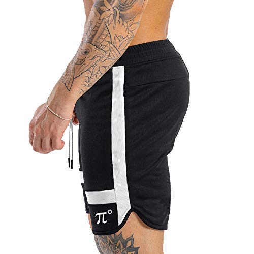 PIDOGYM Men's Shorts Workout Running Quick Dry Lightweight with Zipper Pockets Black
