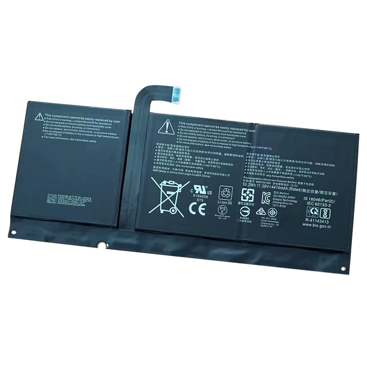 Tcudol 96BTA016H DYNC01 Battery Compatible with Microsoft Surface Pro 8-13" Touch Screen [11.38V 50.2Wh 4414mAh]