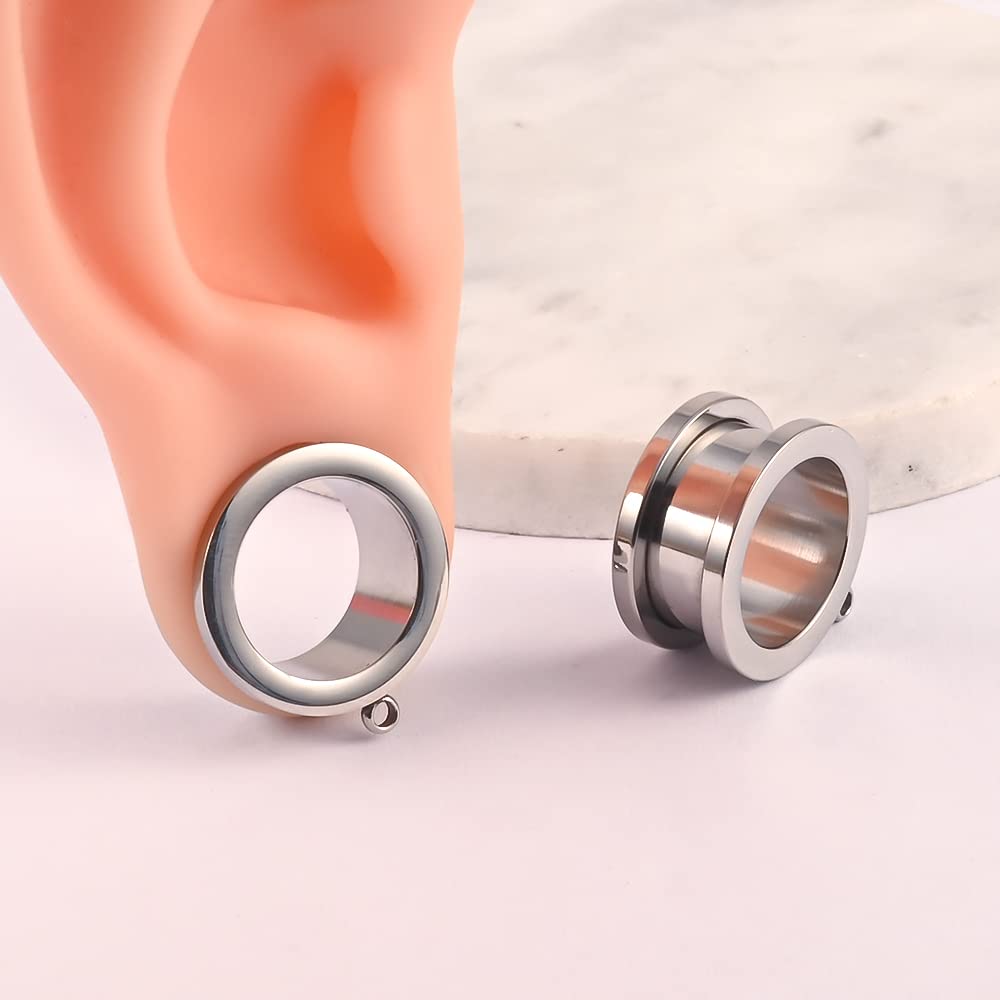 Vankula DIY Ear Tunnels Hanger Pendant Stainless Steel Plugs Gauges Stretcher 2g 0g Body Piercing Jewelry