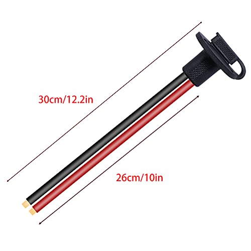 weideer 2pcs SAE Power Socket Sidewall Port SAE Connector Weatherproof Quick Connect Solar Panel Mount 12AWG Cable for Solar Generator Battery Charger with 8 Screws K-V010-30