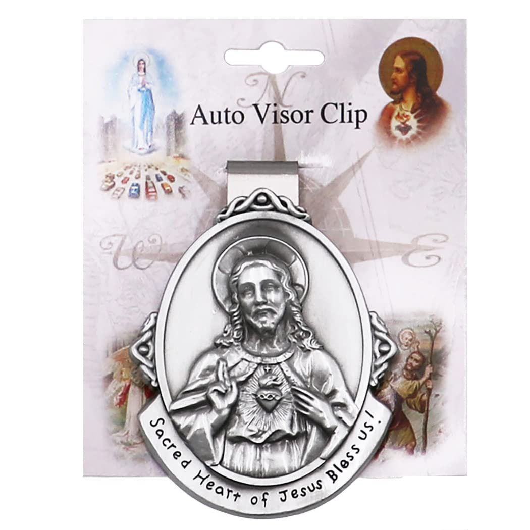 Rosemarie's Religious Gifts Sacred Heart of Jesus Medal Auto Visor Clip