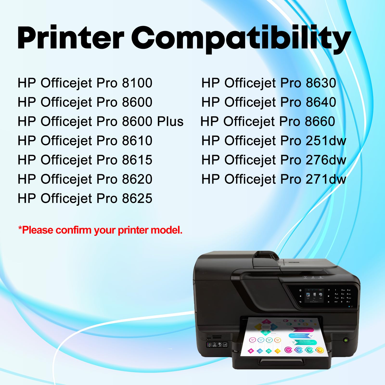 Miss Deer 950 951 Ink Cartridges Combo Pack Compatible Replacement Ink for HP 950 XL 951XL,Work for HP Officejet Pro 8610 8600 8620 8630 8640 8100 8615 251dw 271dw 276dw(2BK,2C,2M,2Y)