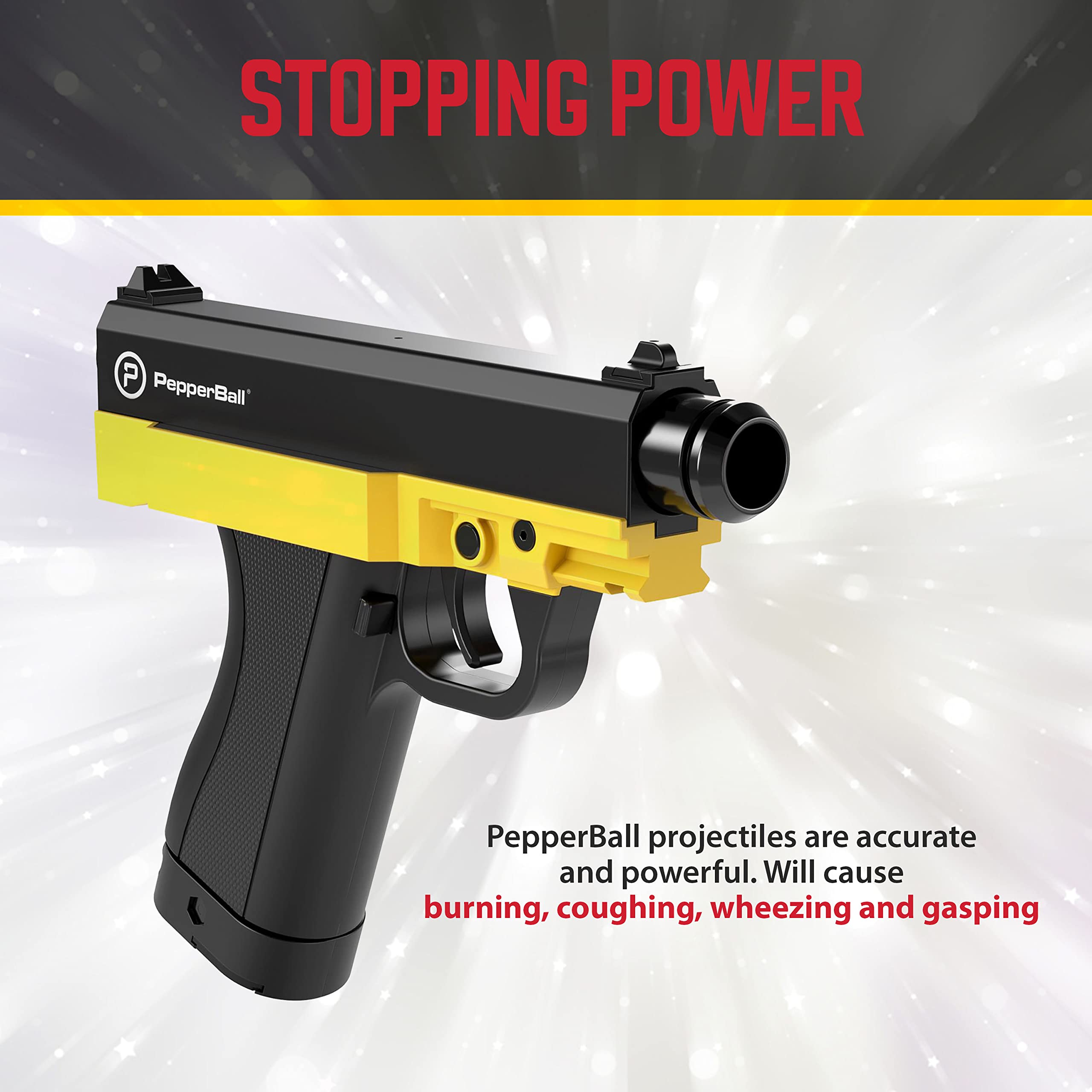 PepperBall TCP Ready to Defend Kit Self Defense Pepper Launcher Ultimate Bundle Non Lethal, Less Lethal Home Defense, Personal Defense | Proudly Assembled in The USA - Yellow