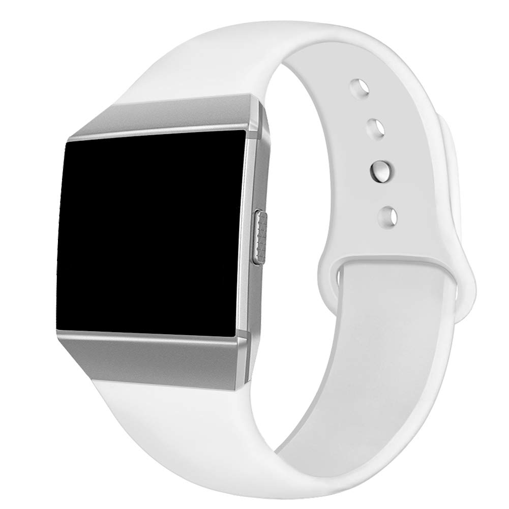 NAHAI Compatible Fitbit Ionic Bands, Soft Silicone Replacement Strap Accessory Breathable Wristbands for Fitbit Ionic Smart Watch, Small, White