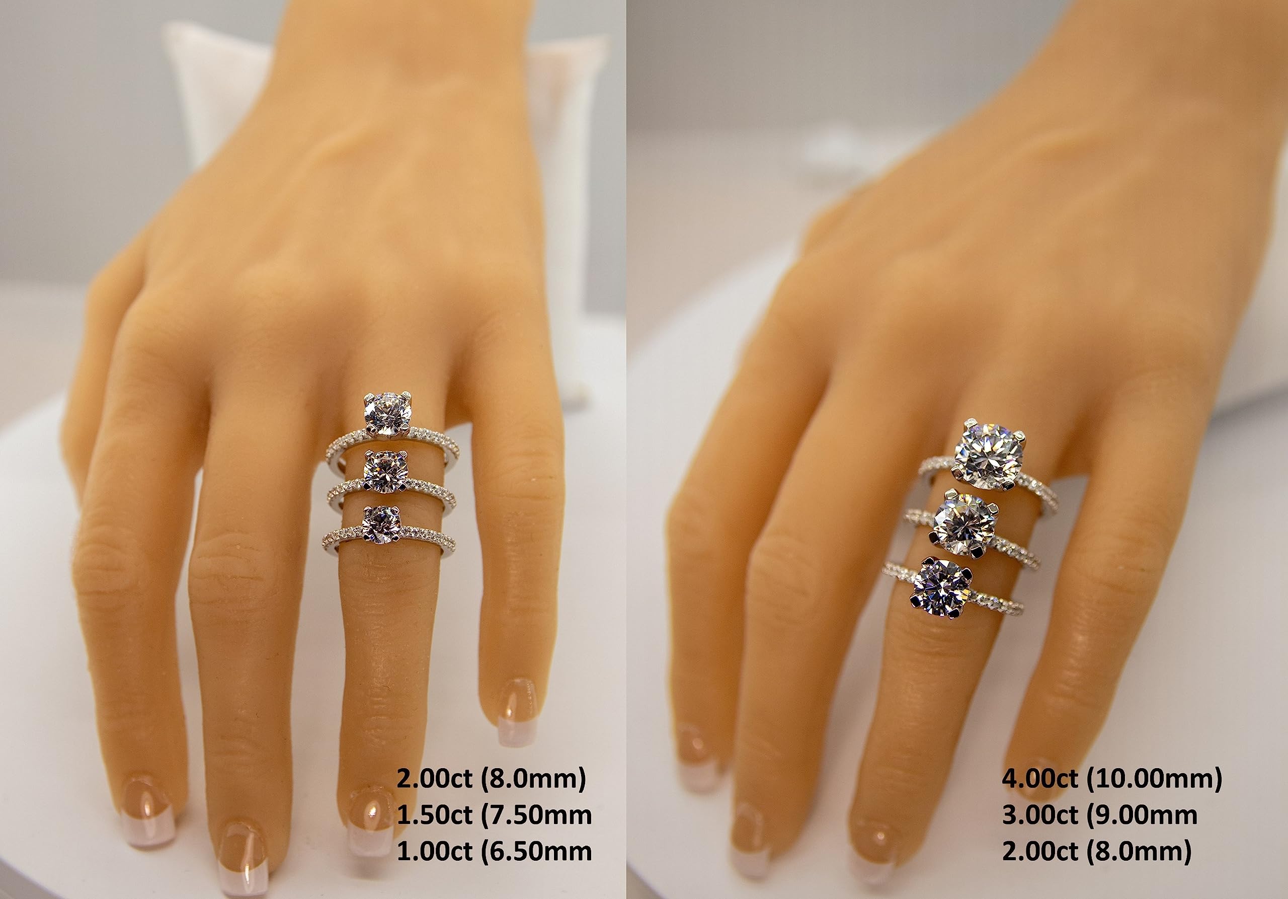 NANA Jewels Round 3.00ct Simulated Diamond Zirconia Engagement Ring Round Cut Solitaire in Silver with 7 Size