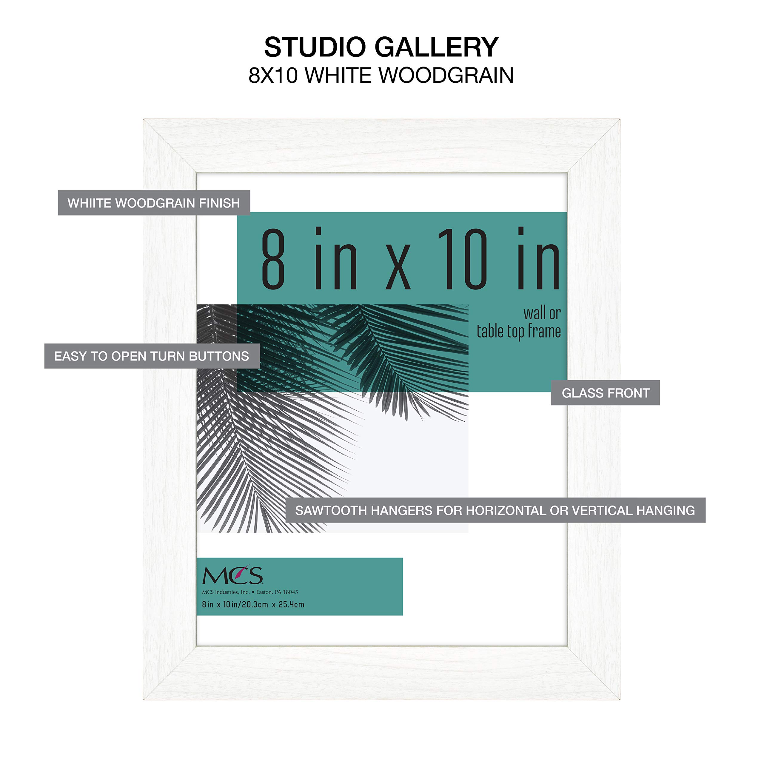MCS Studio Gallery Frame, White Woodgrain, 8 x 10 in , 4 pk