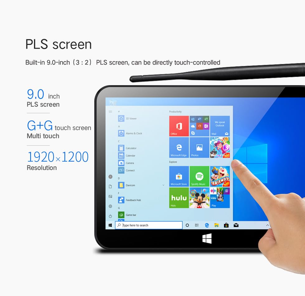 Pipo X11 Mini PC Celeron N4020 9 inch 1920 * 1200 Screen Win10 Tablet PC 3GB Ram 64GB ROM TV Box BT4.0 WiFi RJ45 Mini Desktop (3GB RAM 64GB ROM)