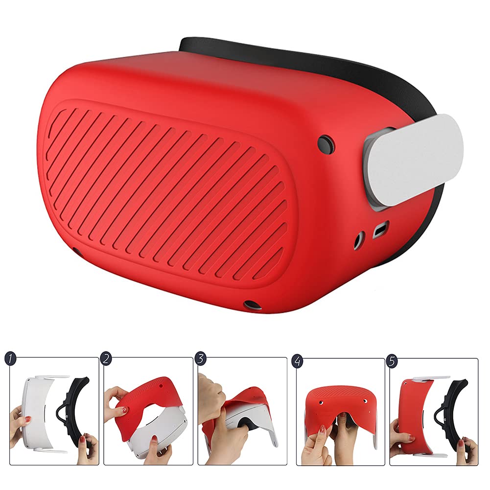 Shell Protective Cover for Oculus Quest 2 VR Glasses, Dustproof Soft Silicone Case VR Accessories, Suitable for VR Equipment Provide Better Protection (White)