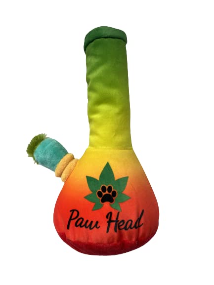 Paw Head - Funny Weed Dog Toy - Plush Squeaky Dog Toy - for Small to Medium Dogs - Fun Toy