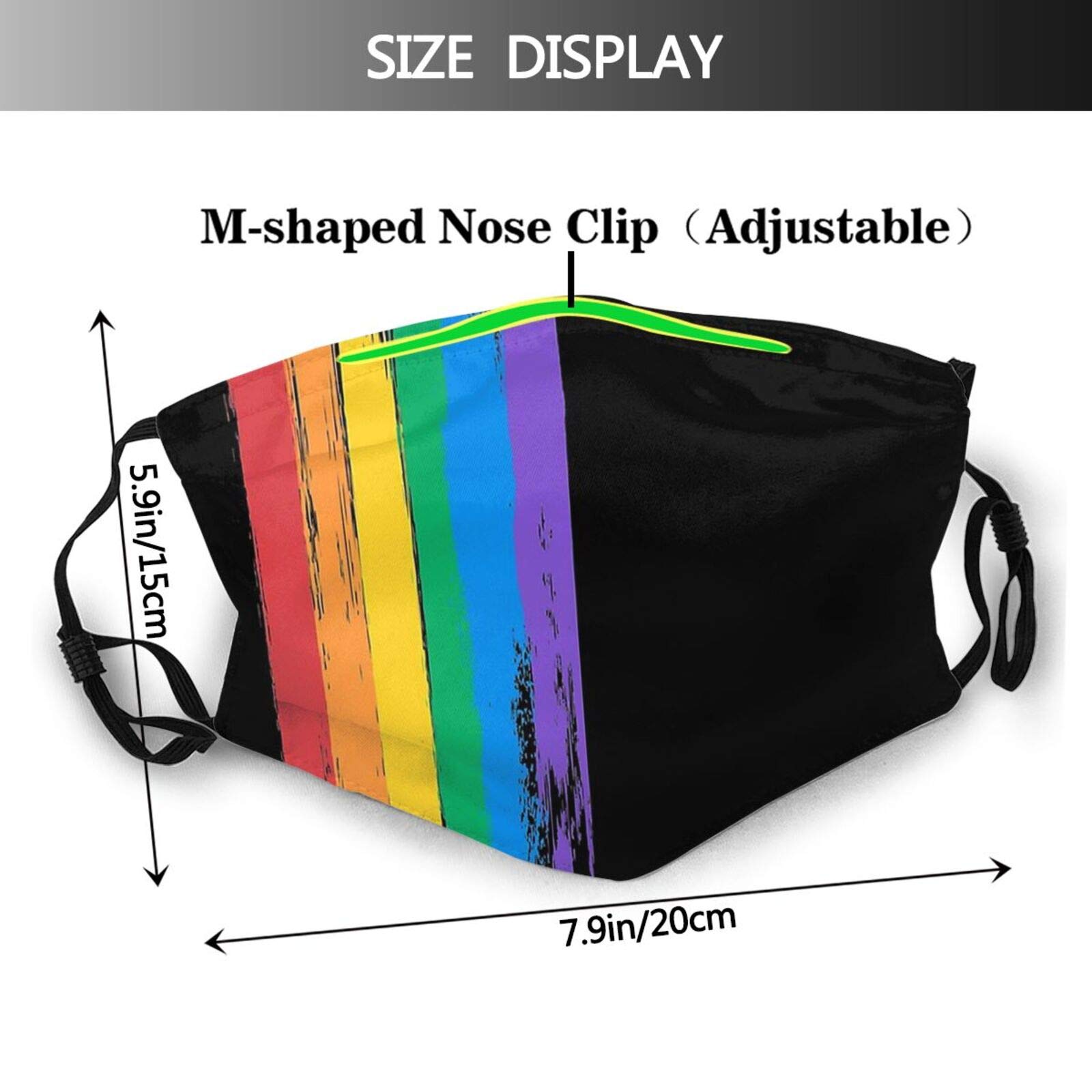 Pride Flag Lgbt Face Mask Unisex Balaclava Mouth Cover With Filter Windproof Dustproof Adjustable