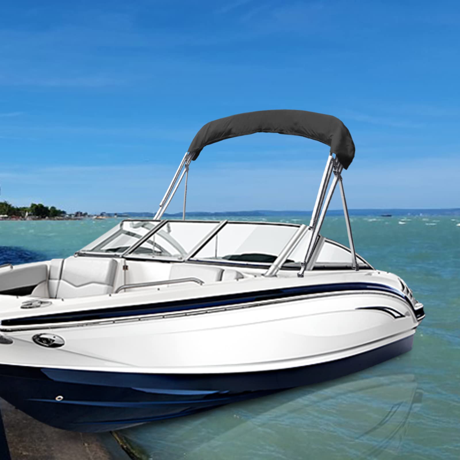 STARTWO Bimini Top Boot Cover, Suitable for 3-4 Bow Bimini Tops, Storage Boat Replacement Cover Waterproof and UV Resistant(S:43-62in)