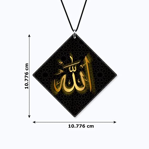 TCOIGLOBAL Gifts Acrylic Islamic Car Hanging Accessories Allah Printed Printed for Good Luck Interior Decoration